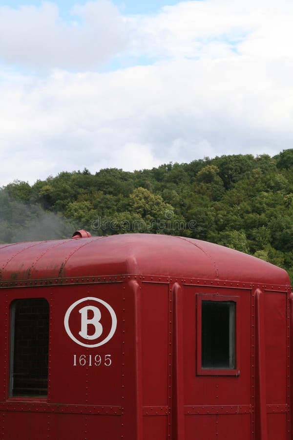 Old Red Train Wagon - Passenger Car in Belgium Stock Image - Image of ...