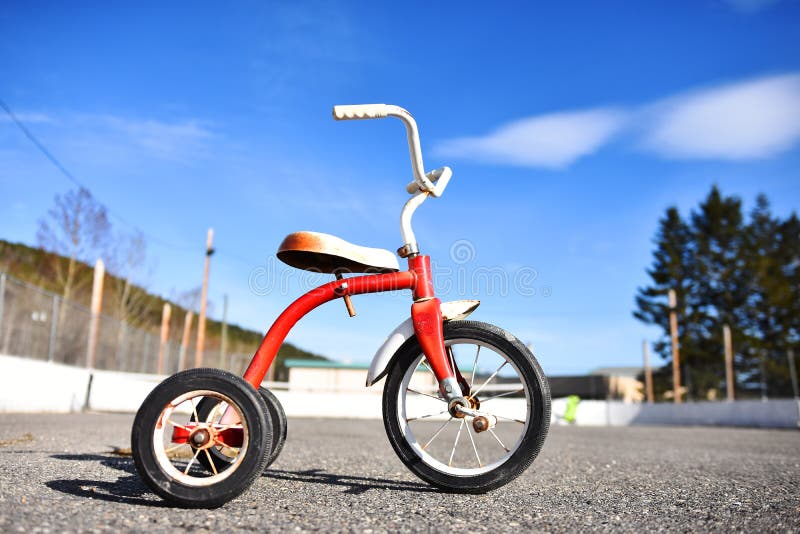 Old Red Tricycle stock image. Image of outdoor, retro - 145894475