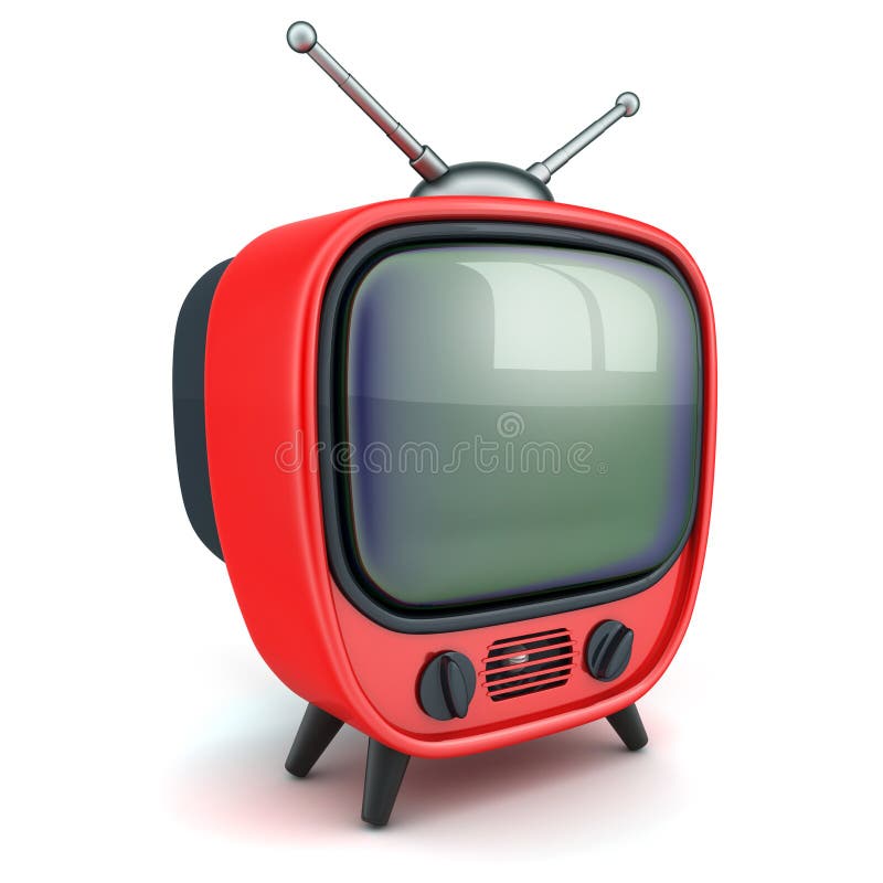 Old red TV stock illustration. Illustration of screen - 40809494