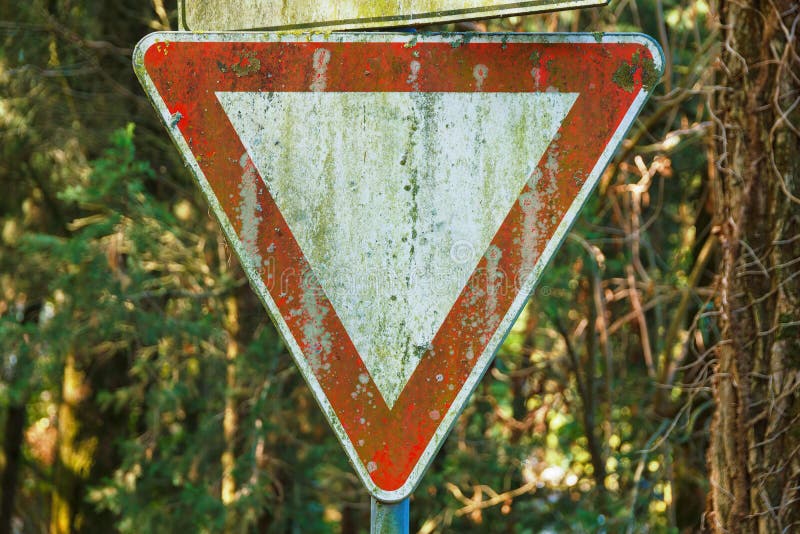 Old Red and White Traffic Sign. Stock Image - Image of conventional ...