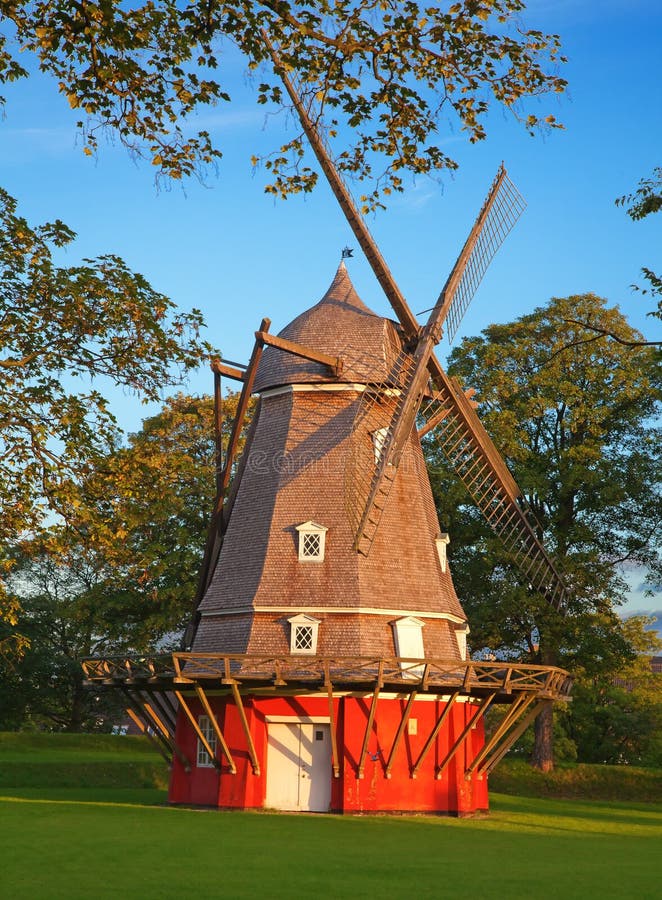 Old red windmill stock image. Image of farm, dutch, landmark - 31087593