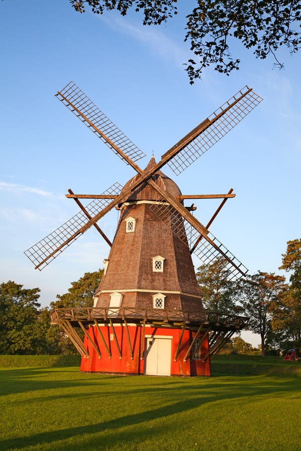 Old red windmill stock image. Image of farm, dutch, landmark - 31087593
