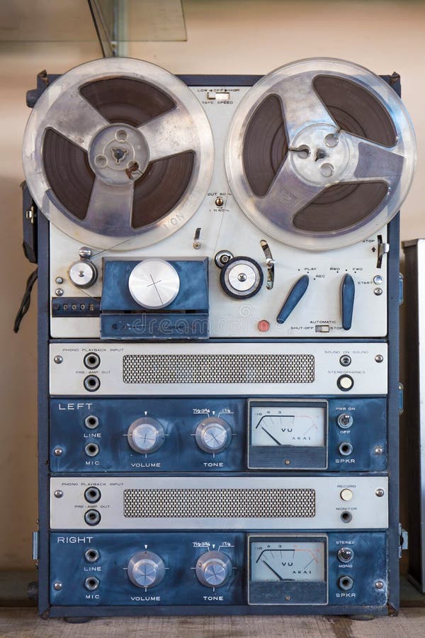Old Reel To Reel Recording Machine .filtered Image. Stock Photo - Image ...