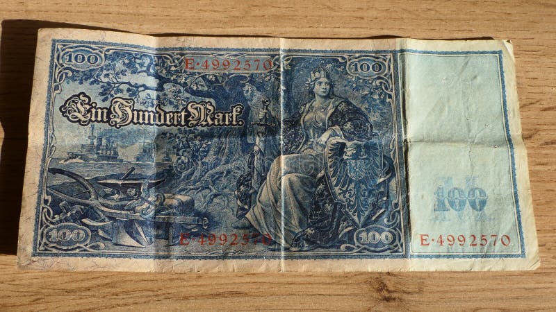 Old 100 Reichsmark Note of the Former Currency Reichsmark in German ...