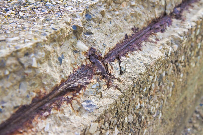 Old Reinforced Concrete Structure with Damaged and Rusty Metallic ...