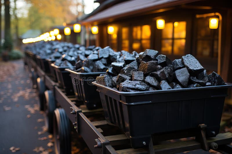 An Old and Reliable Wagon for Transporting Black Coal. Stock Image ...