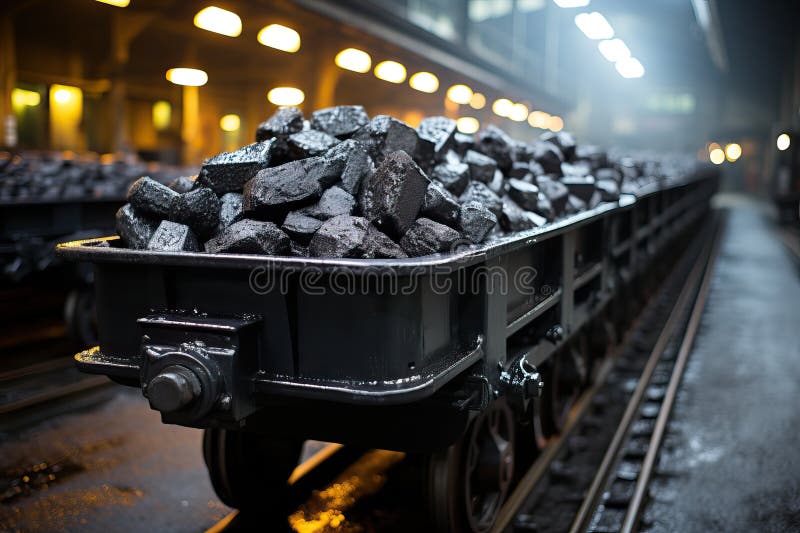 An Old and Reliable Wagon for Transporting Black Coal. Stock Image ...