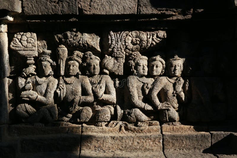Old Relief Borobudur Temple. Stock Photo - Image of indonesian ...