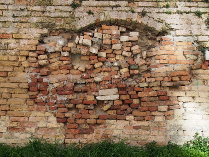 Old repaired wall stock photo. Image of facade, ancient - 89717452