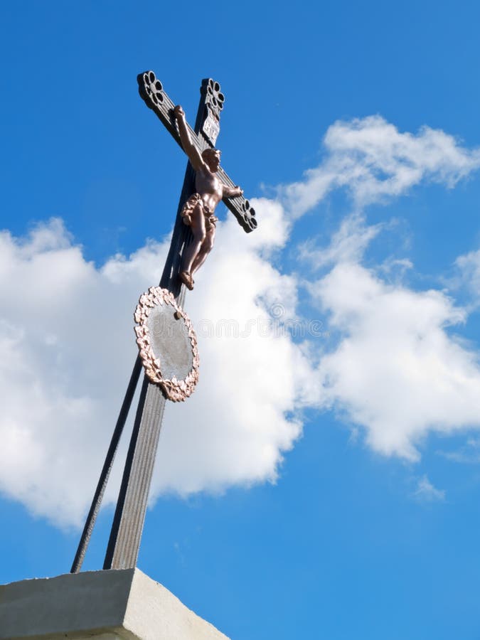 Old Repairet Catholic Cross Stock Image - Image of religion, jesus ...