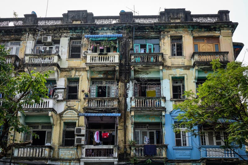 Old Buildings in Yangon, Myanmar Editorial Stock Photo - Image of ...