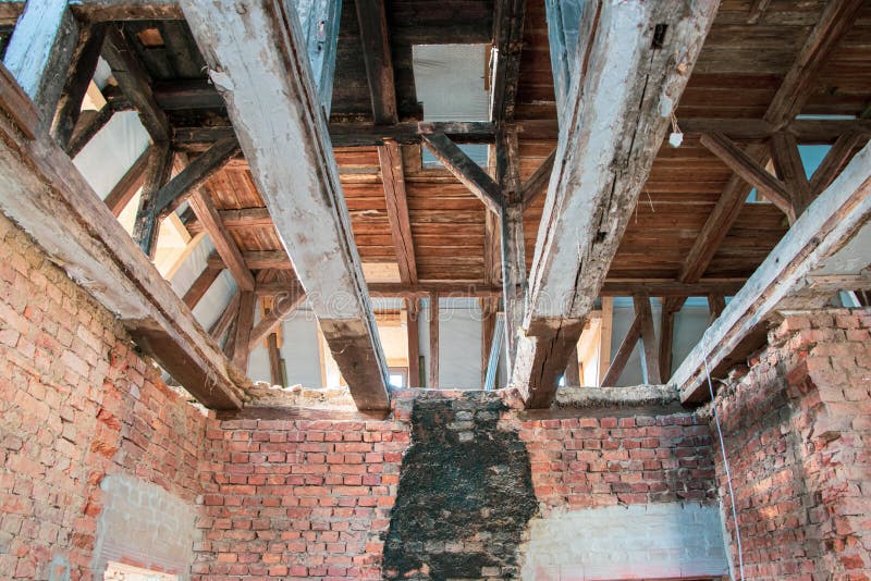 A New House Old and Old House is Refurbished Stock Photo - Image of ...