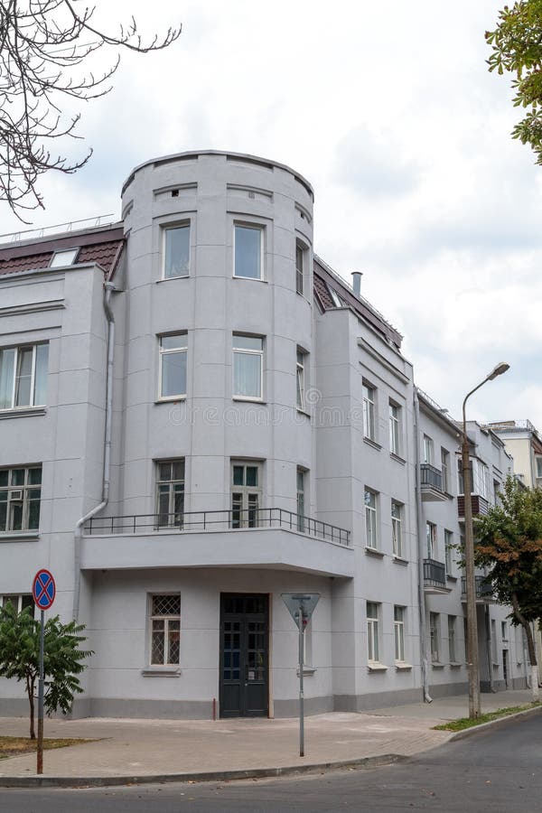 An Old Restored Building in the City Center in Spring. Corner of a ...