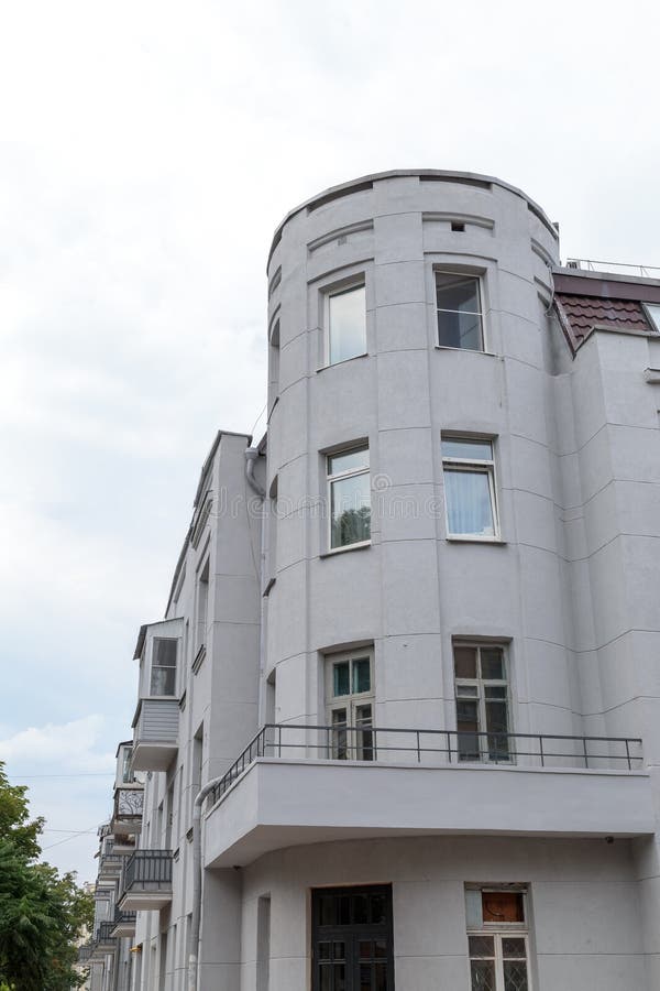 An Old Restored Building in the City Center in Spring. Tower Building ...
