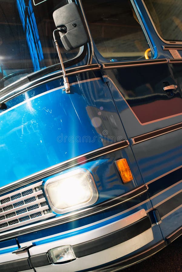 Old retro blue bus. stock image. Image of historic, isolated - 80483793