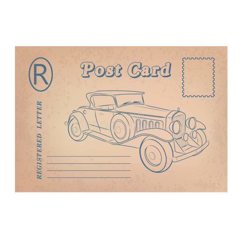 Old retro car stock vector. Illustration of card, vintage - 86526912