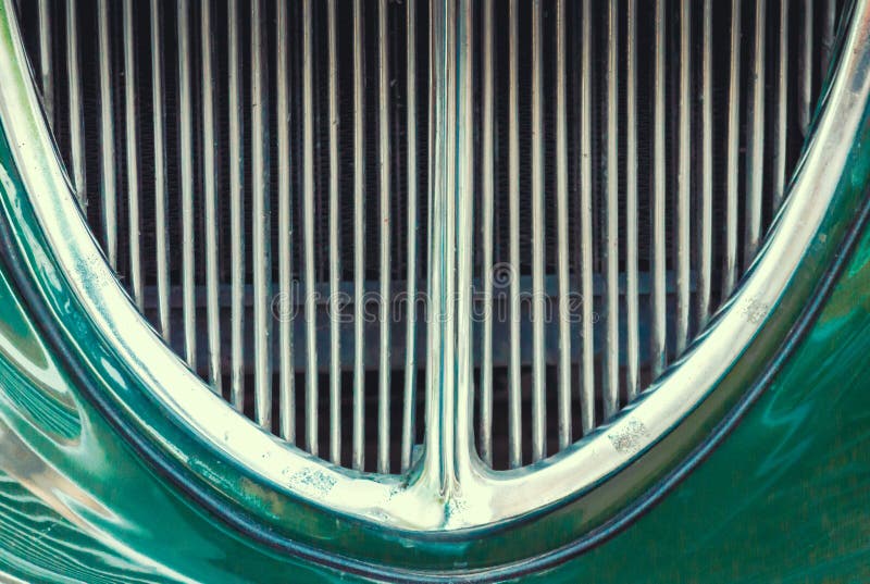 Old Retro Car Radiator Close Up Stock Photo - Image of speed, stripes ...