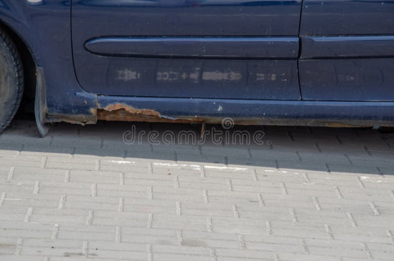 Old, Retro Car with Rust on the Metal. Side View Stock Photo - Image of ...