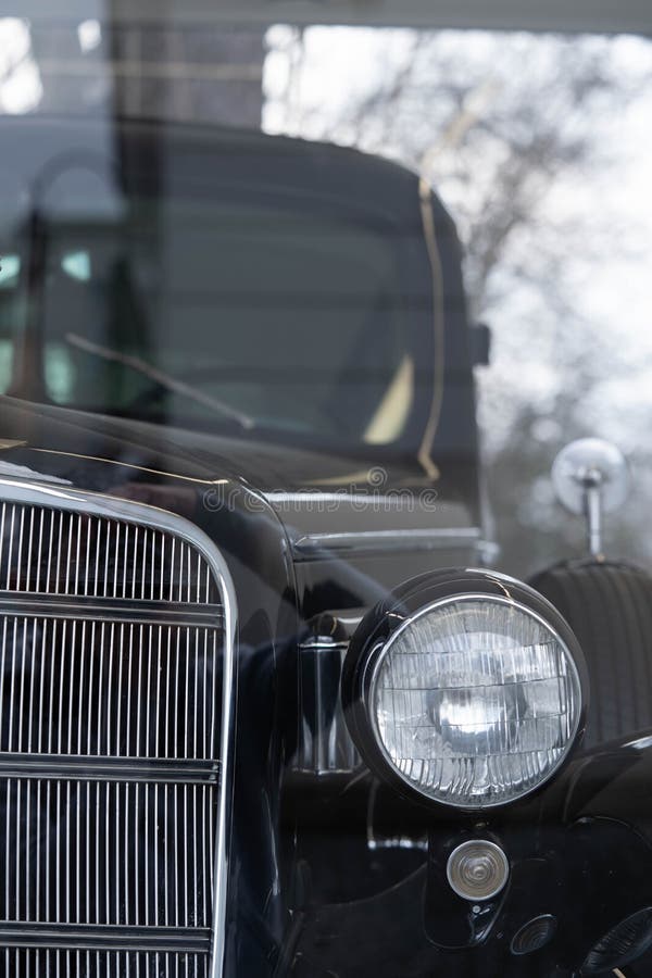 Old Retro Car Shot Behind Glass, Good Day Stock Image - Image of retro ...