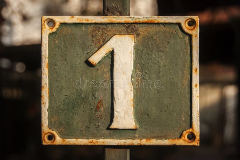 Old Retro Cast Iron Plate Number 1 Stock Image - Image of damaged, iron ...