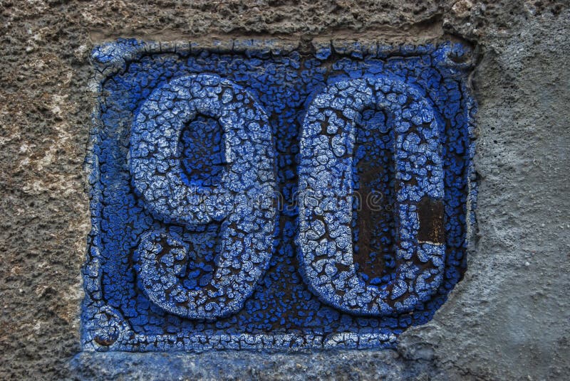 Old Retro Cast Iron Plate Number 90 Stock Photo - Image of plaques ...