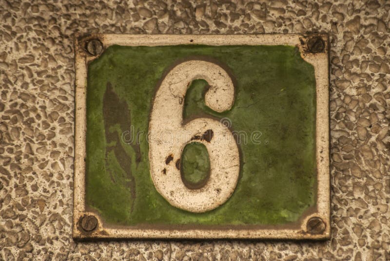 Old Retro Cast Iron Plate Number 6 Stock Image - Image of overlay ...