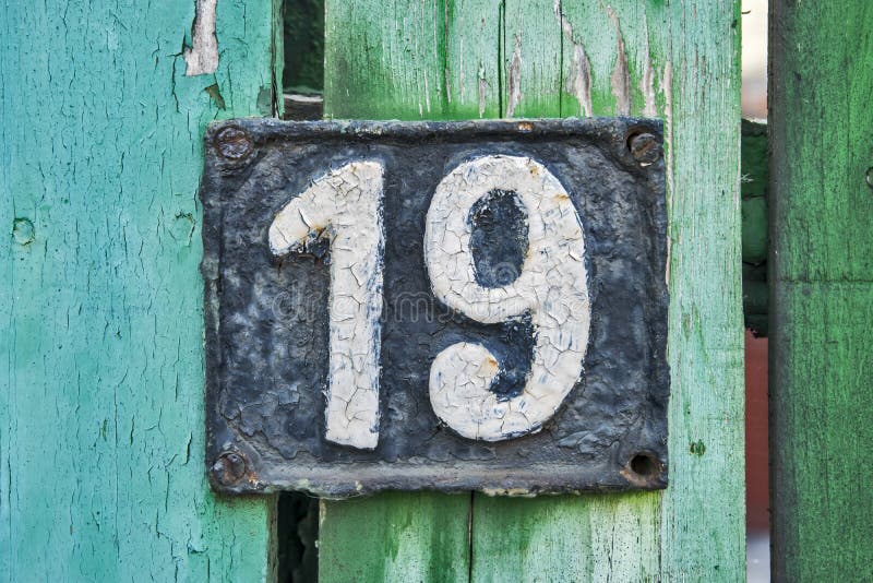 Old Retro Cast Iron Plate Number 19 Stock Image - Image of retro ...
