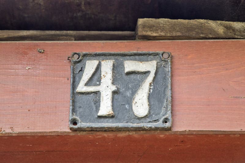 Old Retro Cast Iron Plate Number 47 Stock Photo - Image of design ...