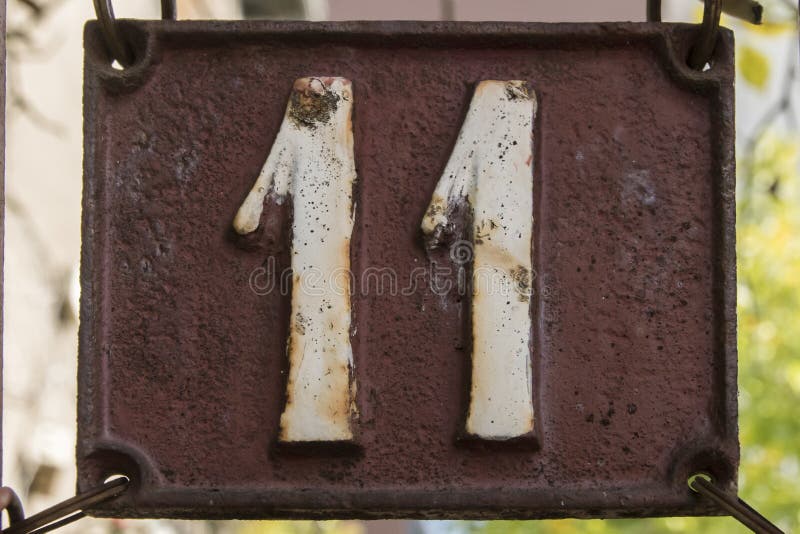 Old Retro Cast Iron Plate Number 11 Stock Image - Image of obsolete ...