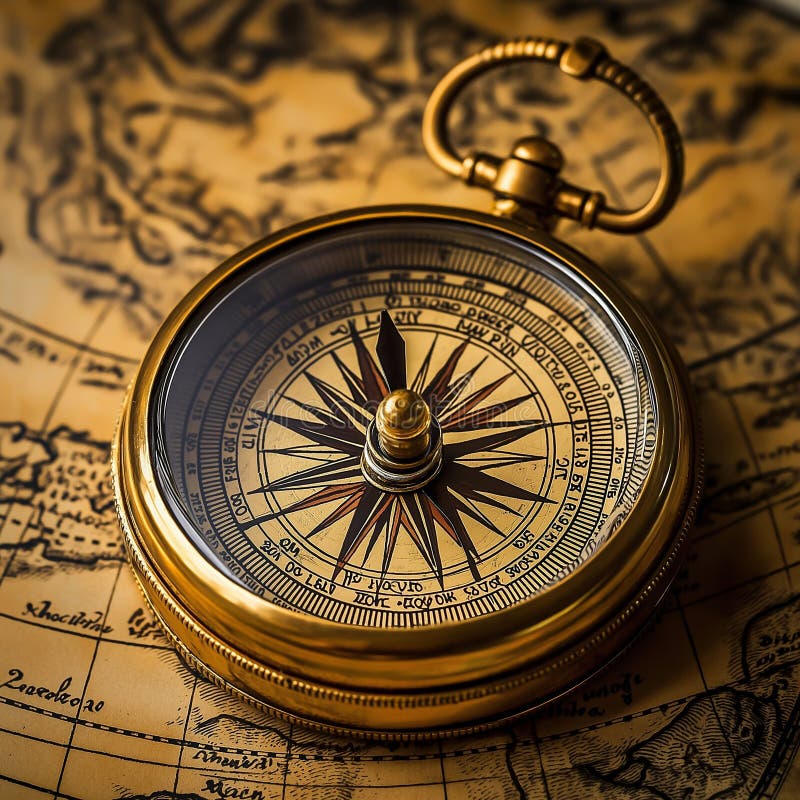 Old Retro Compass on Ancient World Map Stock Photo - Image of world ...