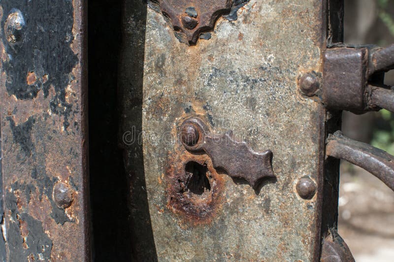 Old Retro Door Lock Closeup Stock Image - Image of entrance, retro ...