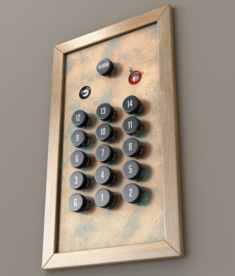 Retro Elevator Control Panel Stock Illustration - Illustration of ...