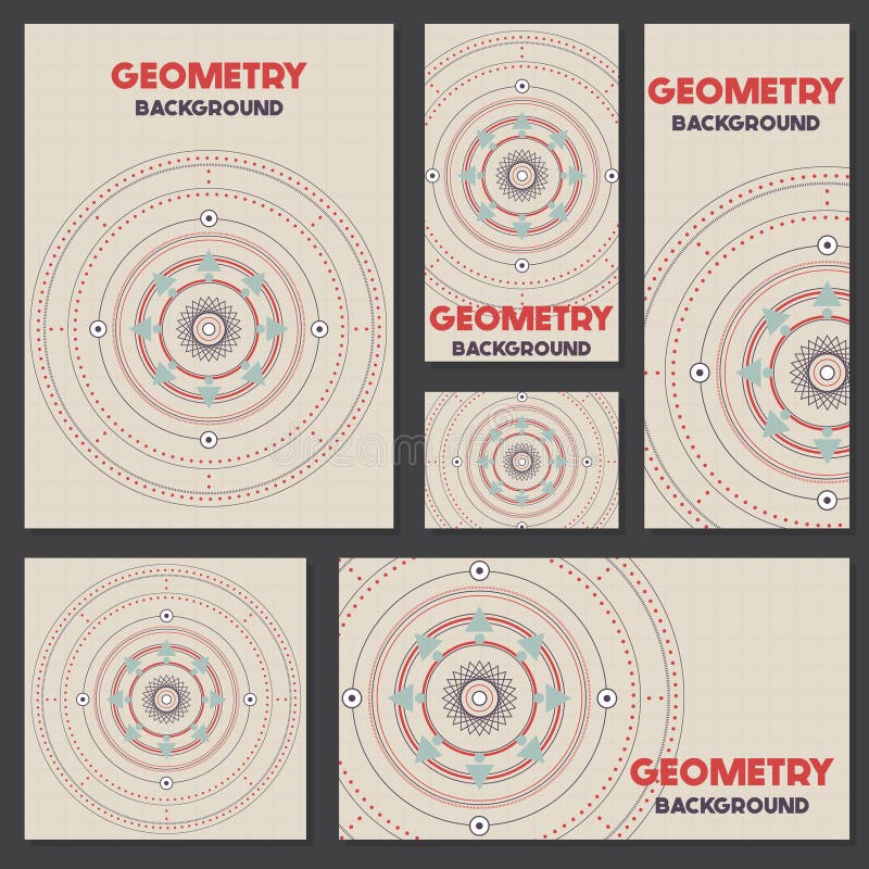 Old Retro Geometry Vintage Style Background Design Template Stock ...