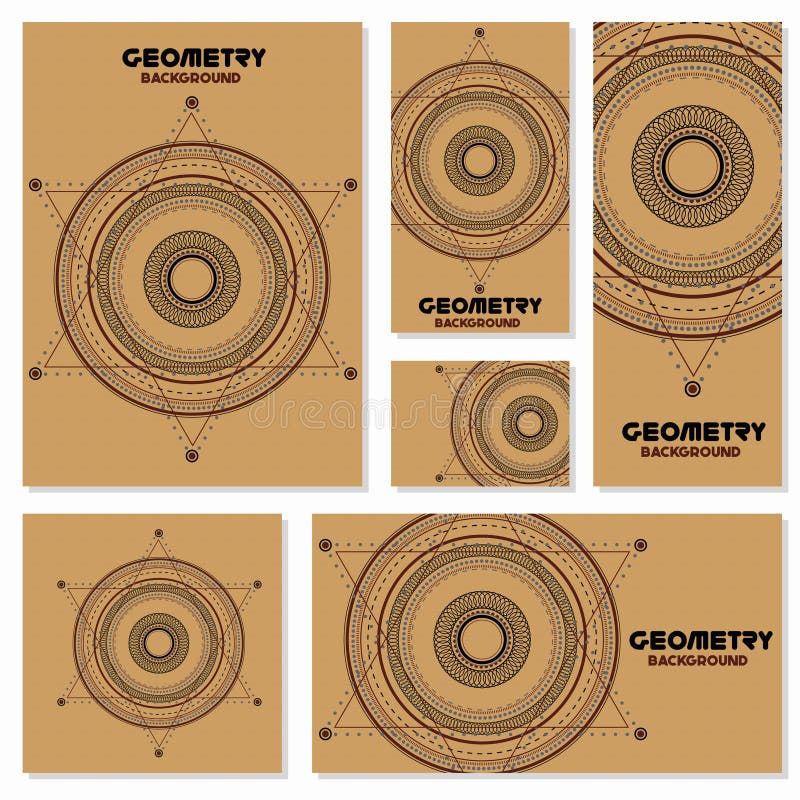 Old Retro Geometry Vintage Style Background Design Template Stock ...