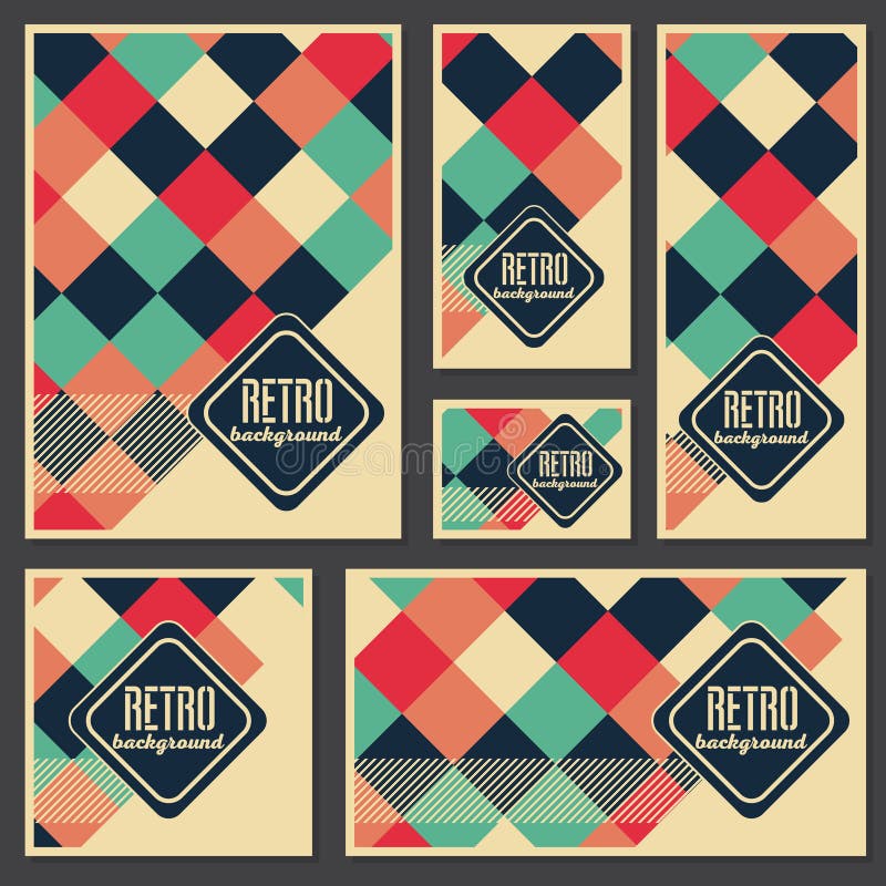 Old Retro Geometry Vintage Style Background Design Template Stock ...