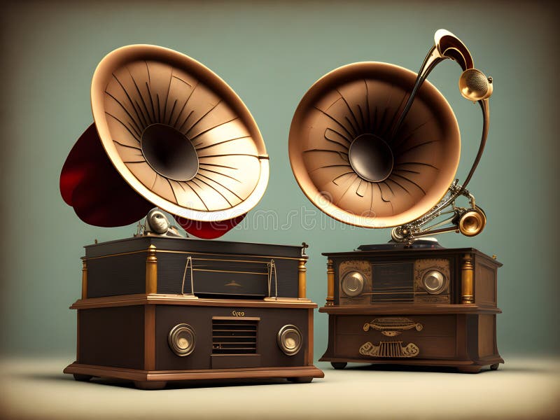 Old Retro Gramophone, Generative AI Illustration Stock Image - Image of ...