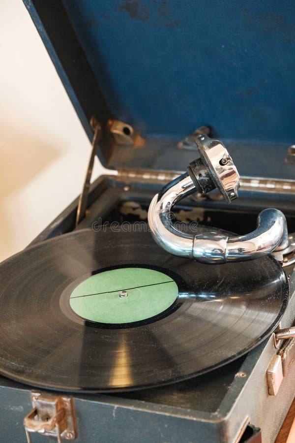 Old retro gramophone stock image. Image of record, retro - 114580145