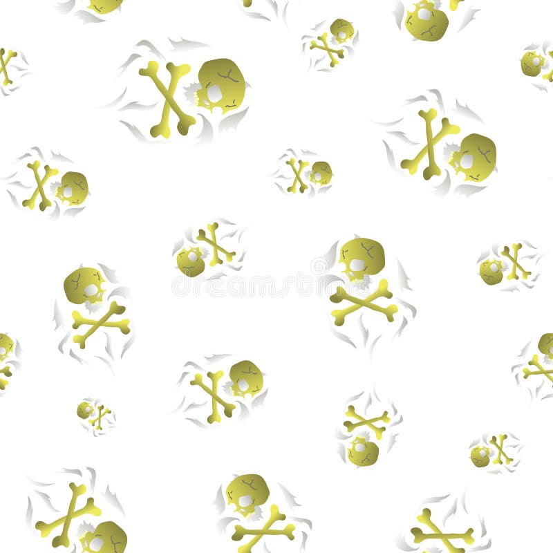 Human Skull Seamless Random Pattern Stock Illustration - Illustration ...