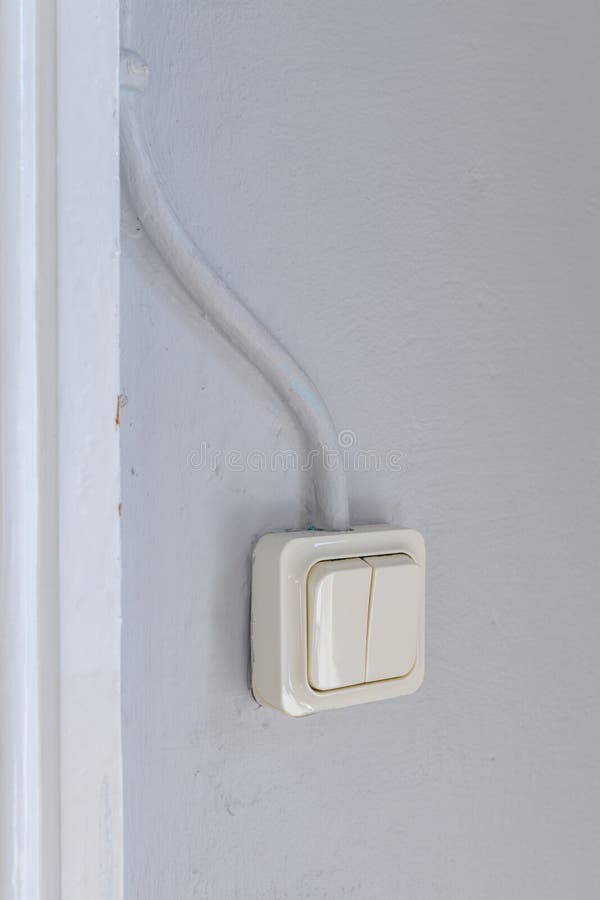 Old Retro Light Switch in Living Room Stock Photo - Image of interior ...