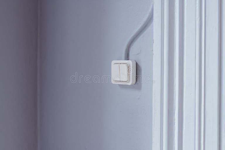 Old Retro Light Switch in Living Room Stock Photo - Image of interior ...