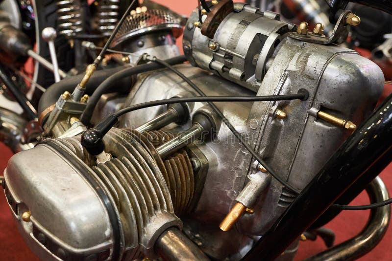 Old Retro Motorcycle Engine Stock Image - Image of complicated, energy ...