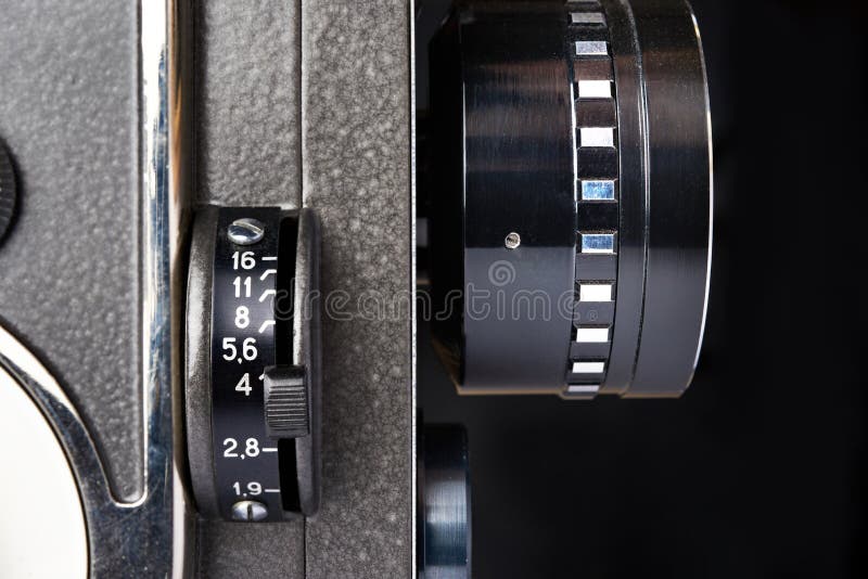 Aperture Switch on Retro Movie Camera Stock Photo - Image of camera ...