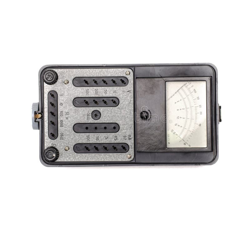 Old Retro Multimeter Isolated on White Background. Stock Image - Image ...