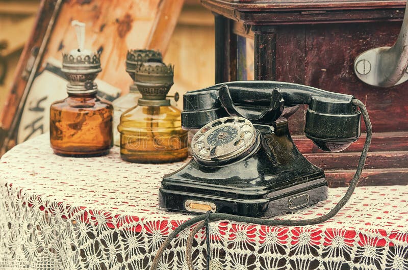 Old Retro Objects Antique Dressing Table with Mirror, Framed ...