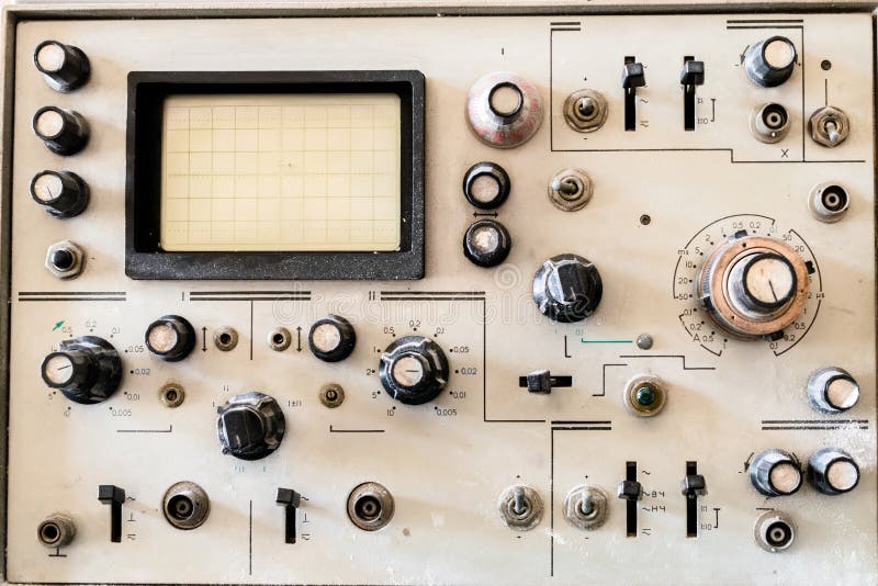 Old Retro Oscilloscope. Rare Control Panel Stock Photo - Image of ...