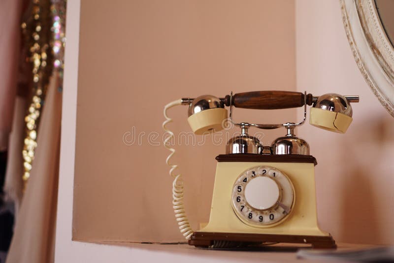 Old Retro Phone on the Shelf Stock Image - Image of call, equipment ...