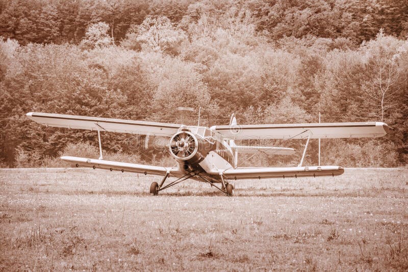 Old retro plane. stock photo. Image of aircraft, destination - 63912290