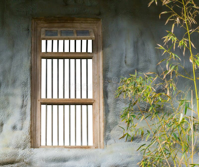 Old Retro Prison Window Framework with Bars Isolated on White Stock ...