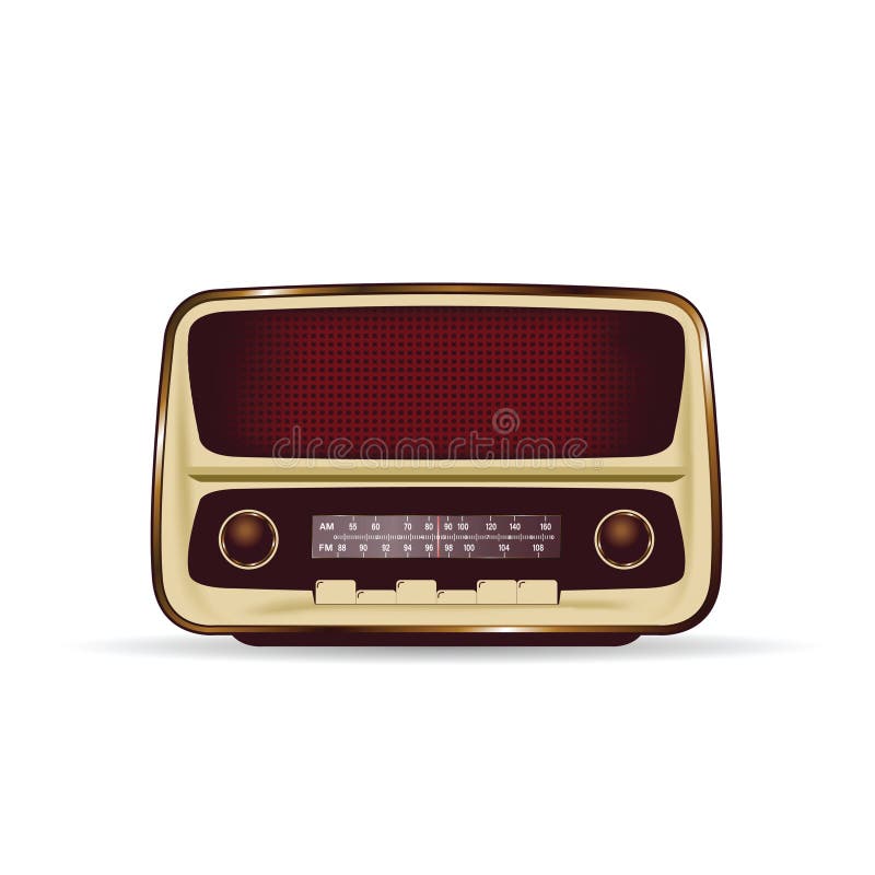 Old and Retro Radio in Brown Color Vector Illustration Stock Vector ...