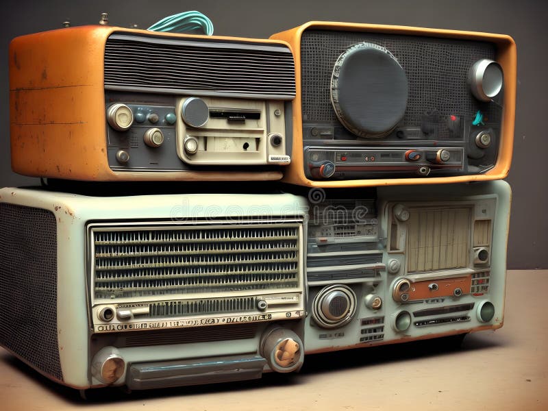 Old Retro Radio, Generative AI Illustration Stock Illustration ...